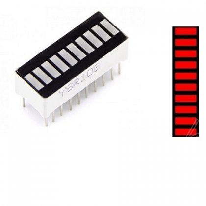 10 Digit LED Bar Graph Display (Ultra Bright Red Color)- Robo Tech Valley